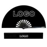 China High Quality Bamboo Ribs 33Cm Fans Hand Customized Large Rave Clack Folding Fans for sale