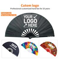 China Hot Selling Reflective UV Fans 33Cm Fans Hand Customized Large Rave Clack Fans for sale
