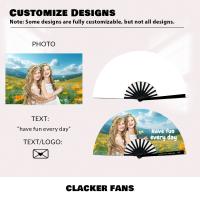 China Custom Hand Fan 13Inch Folding Rave Fans Party Large Rave Folding Clack Fan for sale