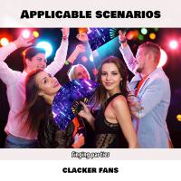 China Custom Hand Fan 13Inch Folding Rave Fans Party Large Rave Folding Clack Fan for sale