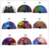 China 33CM Customized Logo Print Large Rave Clack Fans Kungfu Hand Fan Bamboo Folding Fan for Music for sale