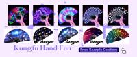 China 33CM Customized Logo Print Large Rave Clack Fans Kungfu Hand Fan Bamboo Folding Fan for Music for sale
