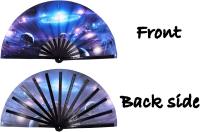 China 33CM Customized Logo Print Large Rave Clack Fans Kungfu Hand Fan Bamboo Folding Fan for Music for sale