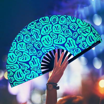 China Rave Large Clack Fan 25 Inches Kungfu Hand Fan Bamboo Fan for Music Festival for sale