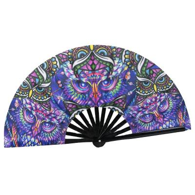 China Customized  Large  Rave Fans Classic Chinese Art Big Clark Handing Folding Fans for Promotion for sale