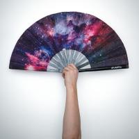 China Personalized Large Folding Fan Hand Held Bamboo Fabric Clack Fans Rave Fans for Music for sale