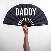 China Personalized Large Folding Fan Hand Held Bamboo Fabric Clack Fans Rave Fans for Music for sale