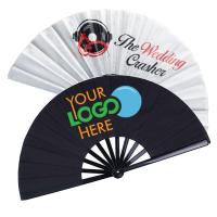 China 33cm Large Customized  Rave Fans Classic Chinese Art Big Clark Handing Folding Fans for Promotion for sale
