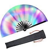 China 2025 Hot Sale 33cm Large Customized  Rave Fans Classic Chinese Art Big Clark Handing Folding Fans for Promotion for sale