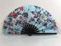 China Customized Large Wooden Folding Wedding Hand Fan Personalized Black Rave Hand Fan for Party Event Weddings for sale