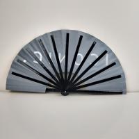 China Customized Large Wooden Folding Wedding Hand Fan Personalized Black Rave Hand Fan for Party Event Weddings for sale