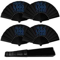 China Wholesale Custom Printed Large Folding UV Reactive Hand Fans 13 Inch Large Folding Bamboo Hand Fan Big Club Fan for Events for sale