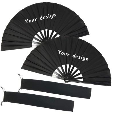 China Custom Bamboo Fan Crafts Rave Clack Fan Festivals Foldable Hand Fan for Christmas for sale
