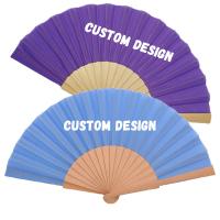 China Custom Bamboo Fan Crafts Rave Clack Fan Festivals Foldable Hand Fan for Christmas for sale