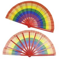 China 33CM Hand Fan 27cm / 33cm Holographic UV Fan High Premium Bamboo Folding Clack Rave Fan for Party Use for sale