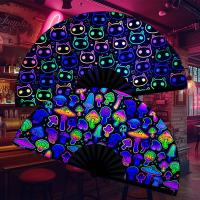 China Wholesale Custom Design Printed 13 Inch Large Folding Hand Fan for Events Custom Fan Promotion Handheld Folding Bamboo Rib Fan for sale