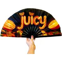 China New Design Large Hand Fan Folding Lighting Bamboo Decorative Rave Flash Fan Paper Fans for Party for sale