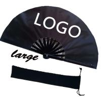 China Hot Selling Custom Chinese Kungfu Fan 33Cm Large Rave Folding Clack Hand Fan for sale