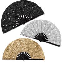 China Hot Selling Custom Chinese Kungfu Fan 33Cm Large Rave Folding Clack Hand Fan for sale