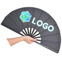 China 33cm Plastic Customized Big Plastic Hand Fans Bamboo Crafts Large Rave  Clark Fans Gay Fans for sale