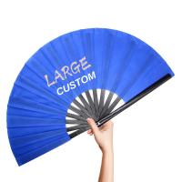 China 33cm Plastic Customized Big Plastic Hand Fans Bamboo Crafts Large Rave  Clark Fans Gay Fans for sale