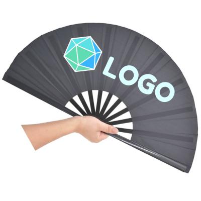 China 13 Inch Large Rave Hand Fan Hot Summer Handheld Folding Fan Wedding Party Decoration Festival Dance Custom Hand Fan for sale