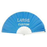 China 13 Inch Large Rave Hand Fan Hot Summer Handheld Folding Fan Wedding Party Decoration Festival Dance Custom Hand Fan for sale