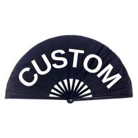 China 13 Inch Large Rave Hand Fan Hot Summer Handheld Folding Fan Wedding Party Decoration Festival Dance Custom Hand Fan for sale