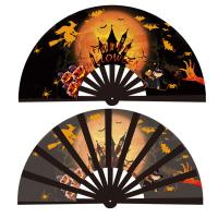 China Custom Print Bamboo Crafts Rave Clack Fan Festivals Foldable Hand Fan Rave for Christmas for sale