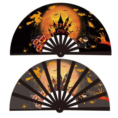 China Custom Print Bamboo Crafts Rave Clack Fan Festivals Foldable Hand Fan Rave for Christmas for sale