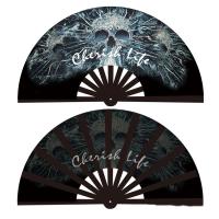 China Custom Print Bamboo Crafts Rave Clack Fan Festivals Foldable Hand Fan Rave for Christmas for sale