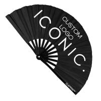 China Wholesale Custom Bamboo Raves Fan Large 13 Inch DIY Design Rave Fan Logo Rainbow Fan for sale