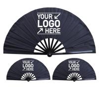 China Wholesale Custom Bamboo Raves Fan Large 13 Inch DIY Design Rave Fan Logo Rainbow Fan for sale