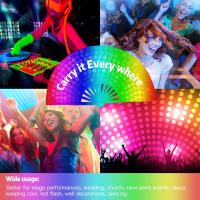 China 33cm Large Custom Printed Folding Loud Clack Bamboo Wooden Hand Held Fan for Rave Festivals Accessories for sale