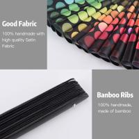 China 33cm Large Custom Printed Folding Loud Clack Bamboo Wooden Hand Held Fan for Rave Festivals Accessories for sale
