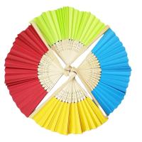 China Factory Price Decorative Craft Gifts Bamboo Paper Fan Size 23 Cm Painted Bamboo Fan for sale