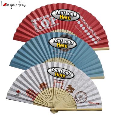 China 6 Inch Promotional Customization Folding Hand Fan Bamboo Bone Folding Fan for Activity for sale