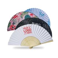 China Custom Folding Hand Fan Bamboo Crafts Sublimation Fans Bamboo Fans for Wedding for sale