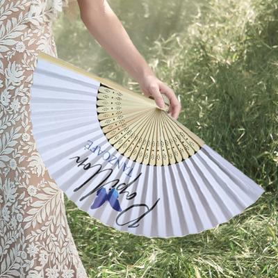 China New Design Custom Bamboo Folding Fan Hand Held Fan Bamboo Fans for Wedding for sale