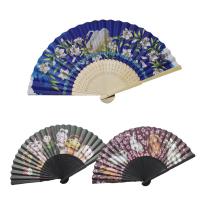 China Custom Colour 8 Inch (21cm) Popular Custom Design Sample Is Free Fabric Bamboo Hand Held Fan for Advertising for sale