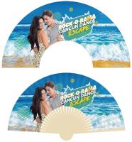 China Promotional Hand Fan Paper Folding Hand Fans Gifts With Bamboo Ribs for sale