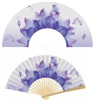 China Promotional Hand Fan Paper Folding Hand Fans Gifts With Bamboo Ribs for sale