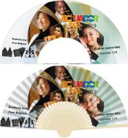 China Promotional Hand Fan Paper Folding Hand Fans Gifts With Bamboo Ribs for sale