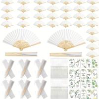 China Factory Price Custom Bamboo Folding Fan Paper Fans Wedding Hand Fans for Guests for sale