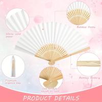 China Factory Price Custom Bamboo Folding Fan Paper Fans Wedding Hand Fans for Guests for sale