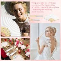 China Hot Selling Custom Wedding Favors Paper Fan Hand Held Fan Bamboo Fans for Wedding for sale