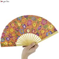 China New Arrival Personalized Customized Printing Decoration Bamboo Fan Paper Fan Custom for sale
