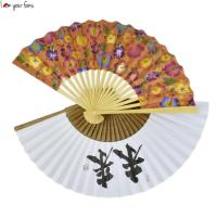 China New Arrival Advertising Souvenir Bamboo Folding Hand Fans for Business Gifts, Home Decor for sale