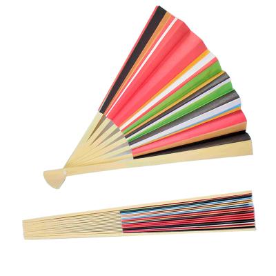 China Promotional Gifts Custom Printing Logo Bamboo Wedding Folding Fan High Quality Plain Silk Folding Hand Fan Wedding Fan for sale