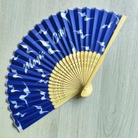 China Colorful Design Custom Bamboo Folding Fan Hand Held Fan Bamboo Fans for Promotion Art Activity for sale